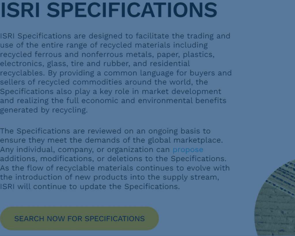 ISRI Launches Web Version of World-Renowned Specifications Guide for ...